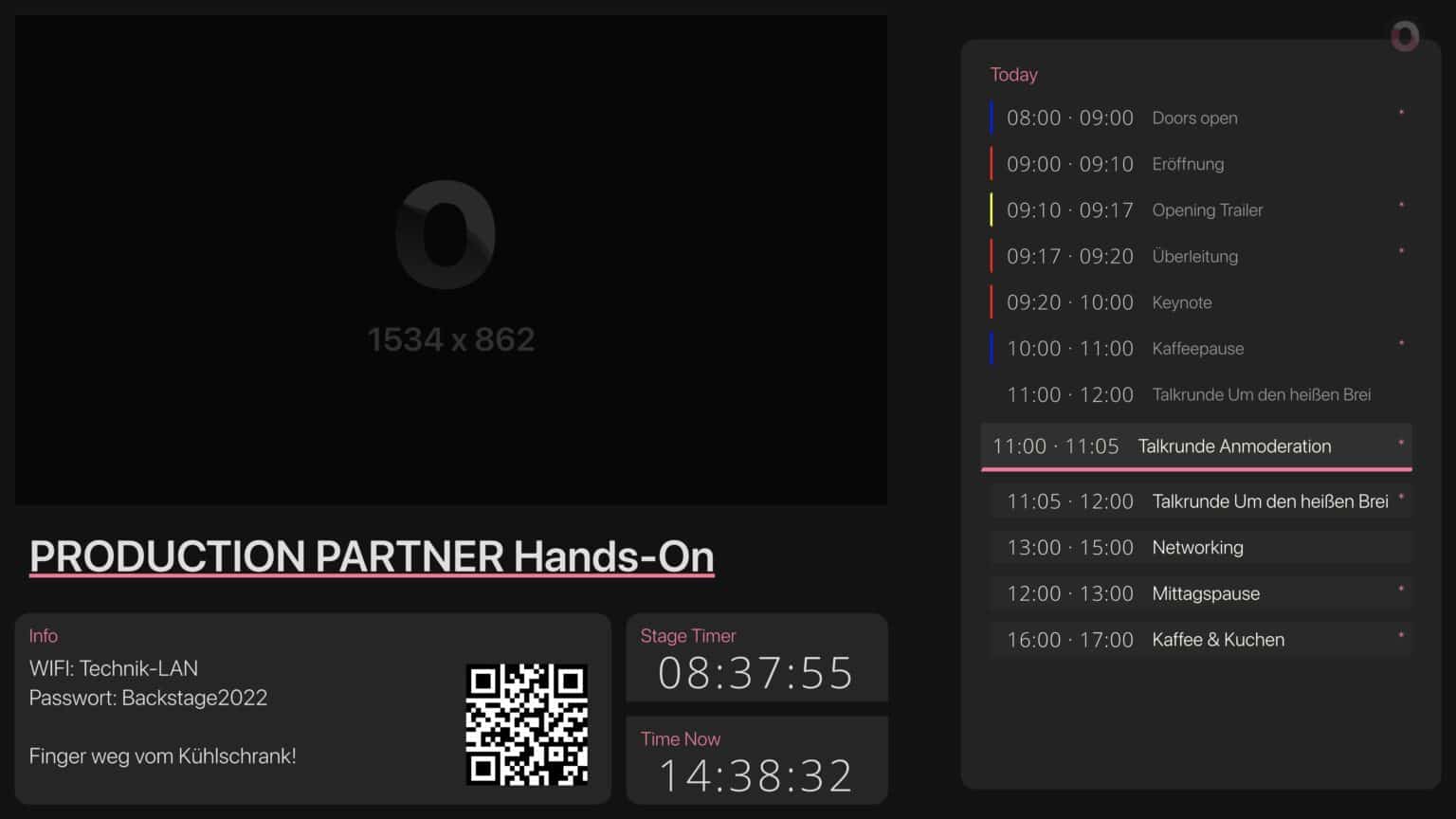 Ontime – Open Source Timer und Ablaufplan | Production Partner